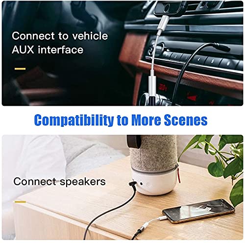 [Apple MFi Certified] Lightning to 3.5 mm Headphone Jack Adapter, iPhone 3.5mm Jack Aux Dongle Cable Converter Compatible with iPhone 14/13/12 Pro/11/11 Pro/XS/XR/X/8/7/iPad, Support All iOS (White)