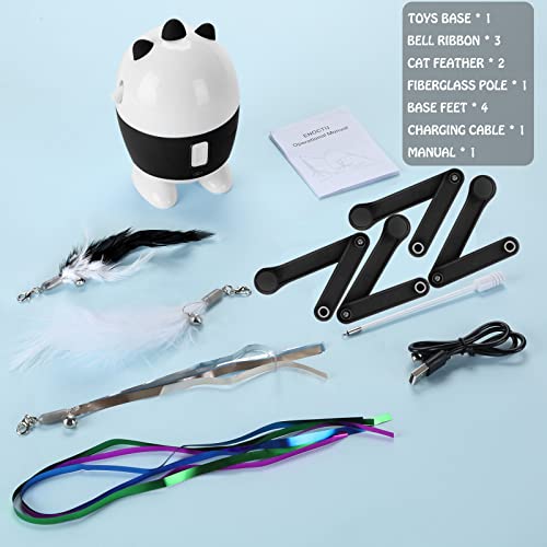 Frebento Cat Toys Interactive, Cat Light Toy and Cat Feather Toys 2 in 1, Recharge Cat Exercise Toys for Indoor Cats Automatic Cat Toys Interactive for Kitten