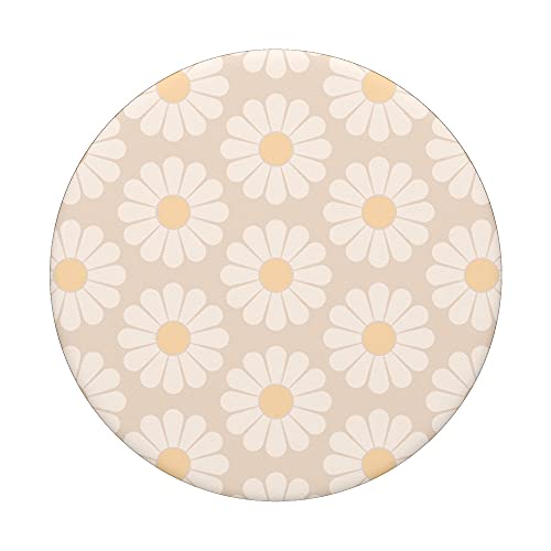 Ivory White Daisy Floral Flower Design PopSockets Swappable PopGrip