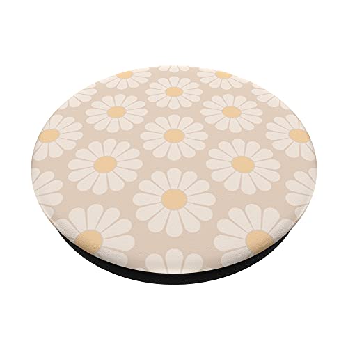 Ivory White Daisy Floral Flower Design PopSockets Swappable PopGrip