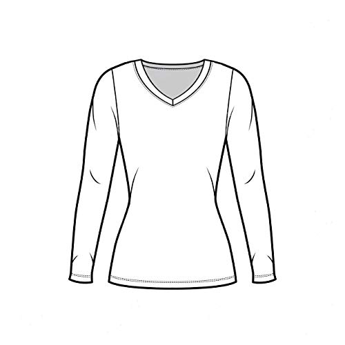 Natural Uniforms Women's Under Scrub Tee V-Neck Long Sleeve T-Shirt-3-Pack (Large, White)