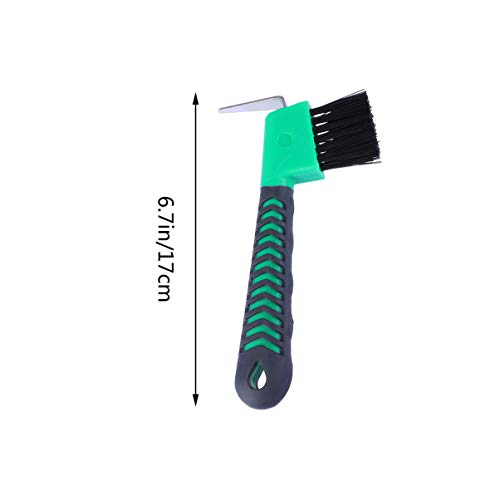 STOBOK 1Pc Horse Hoof Pick, Anti-Slip Deluxe Durable Ergonomically Practical Grip Hoof Pick with Brush Cleaning Tools for Horse Grooming Tools