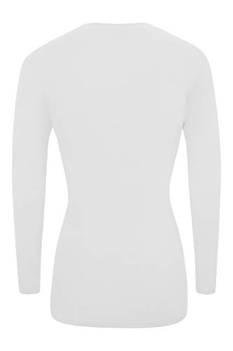 Natural Uniforms Women's Under Scrub Tee V-Neck Long Sleeve T-Shirt-3-Pack (Large, White)