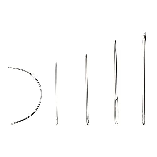 Eketirry Hand Sewing Needle Kit, Heavy Duty Household Hand Needles for for Upholstery, Carpet, Leather, Canvas Repair (5 Pieces)