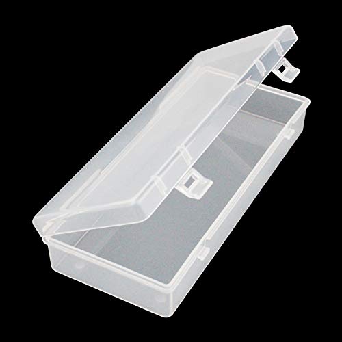 Thintinick 6 Pack Rectangular Clear Plastic Storage Containers Box with Hinged Lid for Beads and Other Small Craft Items (6.1 x 2.56 x 1.18 inch)