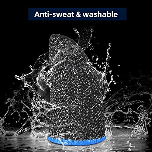 ZEPOHCK Gaming Finger Sleeves, [6 PCS] Game Controllers Finger Cover, Breathable Anti-Sweat Silver Fibre Finger Cot Improve Sensitivity for Rules of Survival/Knives Out for Android & iOS