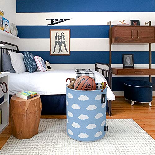 Large Laundry Hamper for Dirty Clothes, Cloths & Towels | Tall, Big Basket for Extra Loads | XL Size, Sturdy, Collapsible, Portable & Waterproof | Cute, Modern | Kids, Nursery, Girls, Baby (2 Baskets)