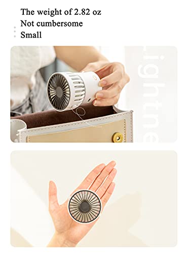 Amadething Portable Neck Fan, Desk Fan, Rechargeable Personal Small Fan, Mini Fan, Portable Neck Fan with 3 Wind Speeds (Pink)