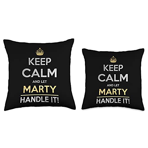 Name Gifts By Qnz Keep Calm and Let Marty Handle It Throw Pillow, 16x16, Multicolor