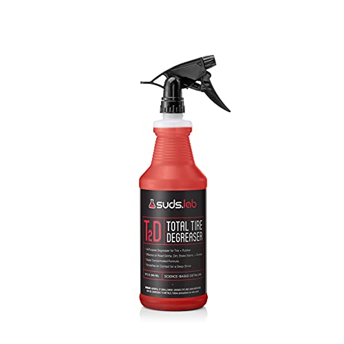 Suds Lab T2D Tire and Rubber Degreaser and Cleaner, Works to Remove Grease, Road Grime and Oil Stains from Tires and Rubber Trim - 32 oz
