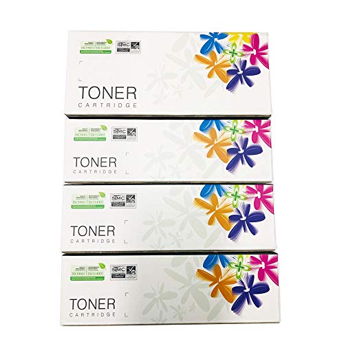 EF Products Replacement Toner Cartridge for Xerox Phaser 6125 (Black 106R01334, Yellow 106R01333, Magenta 106R01332, Cyan 106R01331, 4-Pack)