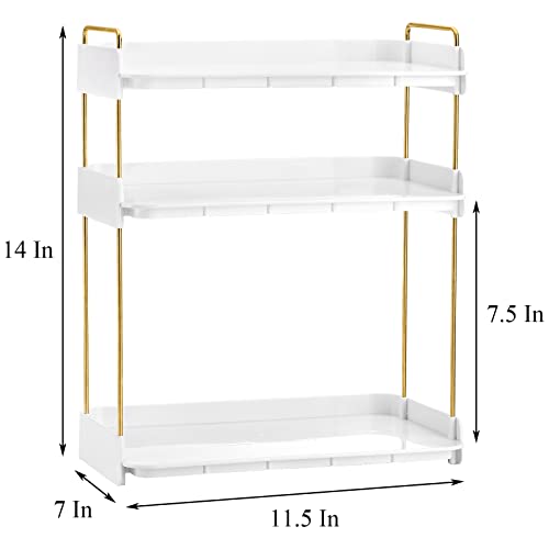 YOUEON 3 Tier Bathroom Counter Organizer, Bathroom Makeup Organizer, Bathroom Counter Shelf, Vanity Tray for Cosmetic, Perfume, Skincare, Bathroom, Bedroom, Kitchen