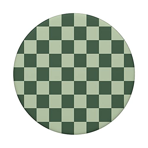 Sage Green Checkered Checkerboard Pattern PopSockets Swappable PopGrip