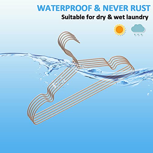 LARESAOPU Wire Hangers 10 Pack - Coat Suitable for Spring&Autumn Clothes Load 11 pounds Space Saving Clothing Hanger 16.1Inch, Rose Gold