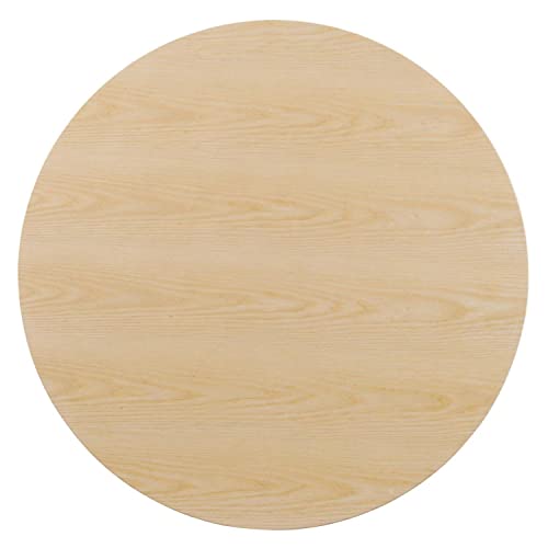 Modway Lippa Round Wood Grain 47" Dining Table, Black Natural
