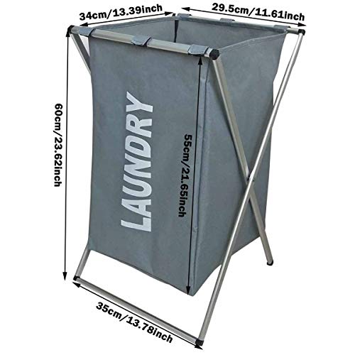 ESQLDK Laundry Basket,3 Sections Storage Bucket Household Necessities With Oxford Cloth,Foldable Bag With Waterproof (Large)