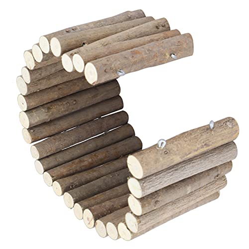 Hamster Bridge Toy, Bendable Wooden Hideout Rodents Wooden Door Fence for Small Animal Mouse Squirrel Chipmunk (60CM) Habitat Décor