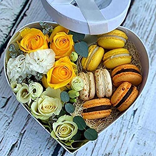 BBJ WRAPS Heart Shaped Boxes for Flowers Packaging with Transparent Window Lids Luxury Gift Box for Floral Arrangement, Set of 3(S/M/L) (Black)