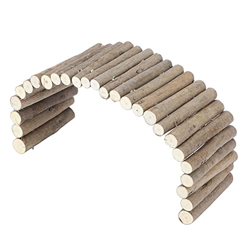 Hamster Bridge Toy, Bendable Wooden Hideout Rodents Wooden Door Fence for Small Animal Mouse Squirrel Chipmunk (60CM) Habitat Décor