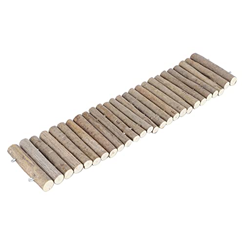 Hamster Bridge Toy, Bendable Wooden Hideout Rodents Wooden Door Fence for Small Animal Mouse Squirrel Chipmunk (60CM) Habitat Décor