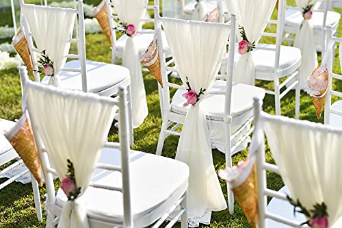 Qidkeo White Chiffon Fabric by The Yard 59" Wide,10 Yards Continuous