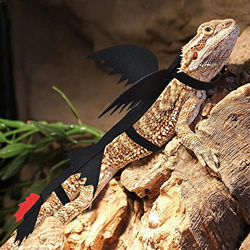 Lizard Costume for Bearded Dragon Geckos Night Dragon Reptile Apparel Accessories Photo Party (L)