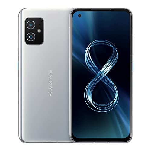 ASUS Zenfone 8 ZS590KS 5G Dual 256GB 8GB RAM Factory Unlocked (GSM Only | No CDMA - not Compatible with Verizon/Sprint) International Version - Silver