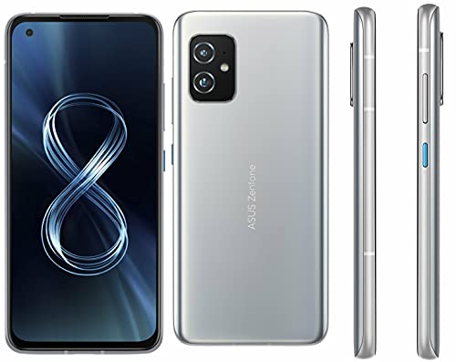 ASUS Zenfone 8 ZS590KS 5G Dual 256GB 8GB RAM Factory Unlocked (GSM Only | No CDMA - not Compatible with Verizon/Sprint) International Version - Silver
