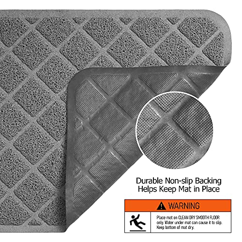 Conlun Cat Litter Mat Litter Trapping Mat, 24" x 17" Premium Durable PVC Grid Mesh with Scatter Control, Non-Slip, Less Waste Cat Litter Box Mat, Soft on Kitty’s Paws, Urine Waterproof