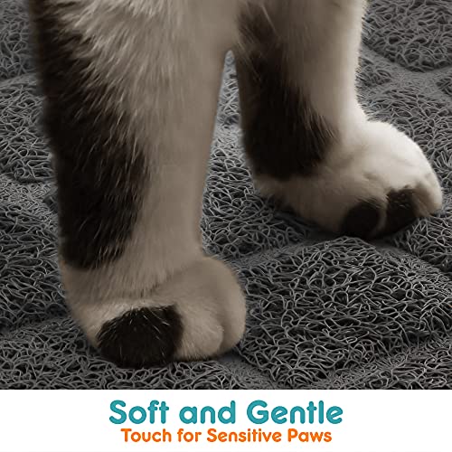 Conlun Cat Litter Mat Litter Trapping Mat, 24" x 17" Premium Durable PVC Grid Mesh with Scatter Control, Non-Slip, Less Waste Cat Litter Box Mat, Soft on Kitty’s Paws, Urine Waterproof