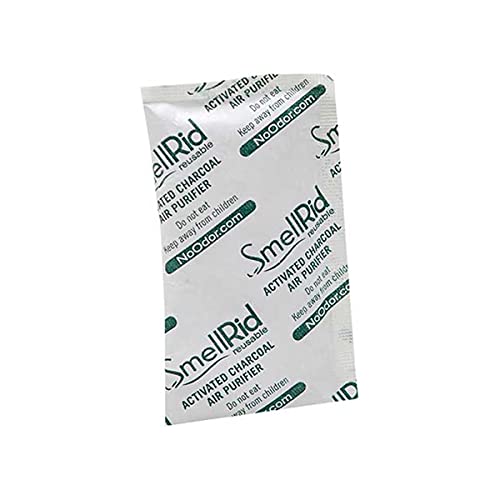 SMELLRID Reusable Activated Charcoal Odor Absorber That Works [10 Pack] - Medium 50 g (3.2" x 5”) Pack Treats 25 Sq. Ft. - Premium Natural Deodorizer for Purse, Helmet, Gloves, Pets, Safe & More