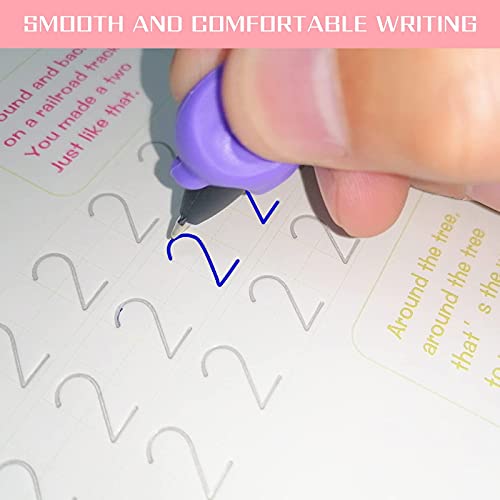 Tiynum 4 Pack Magic Practice Copybook for Kids,Handwriting Practice for Kids,Children Magic Copybook,Reusable Copybook Preschool for Kids Age 3-8 Calligraphy