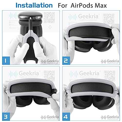 Geekria Silicone Headband Cover Compatible with AirPod Max Headphone, Headband Protector/Headband Replacement Easy DIY Installation No Tool Needed (Grey)