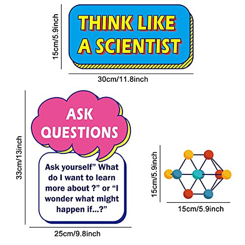27PCS Think Like a Scientist Bulletin Board Set Science Posters Classroom Decor for Teachers Elementary Science Lab Cutouts for Class School Classroom Bulletin Board Office Party Decoration Supplies
