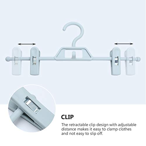 YARNOW Pants Hangers, 10PCS Adjustable Clothes Hangers, Adjustable Clips Pants Hanger, Slack, Trouser, Jeans, Towels for Newborn, Adults Clothes, Blue