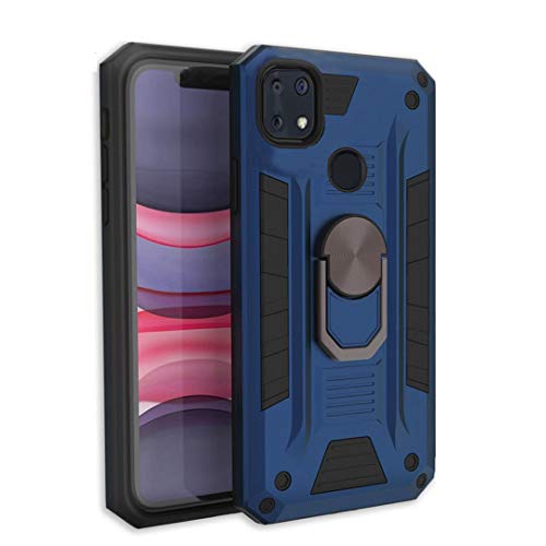 Tznzxm Case for ZTE ZMax 10 /ZTE Z6250 Case, Military Grade [Impact Resistant][Defender][Metal Ring Grip][Magnetic Car Mount] Kickstand Protective Shockproof Case for Consumer Cellular ZMax 10 Blue