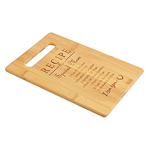 Mothers Day Gift - Cutting Board - Recipe for a Special Mom Mommy Birthday Gift Love Heart 8.7" x 11.8"