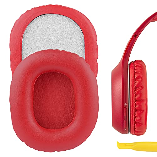 Geekria QuickFit Protein Leather Replacement Ear Pads for Edifier W800BT (FCC ID:Z9G-EDF41), K815, W808BT Headphones Earpads, Headset Ear Cushion Repair Parts (Red)