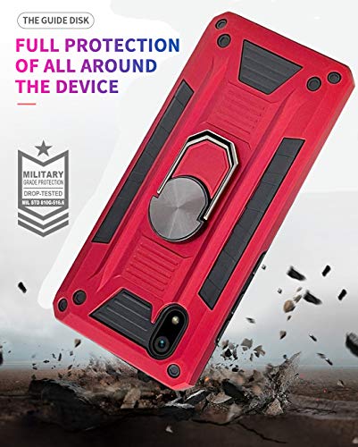 Tznzxm Case for ZTE ZMax 10 /ZTE Z6250 Case, Military Grade [Impact Resistant][Defender][Metal Ring Grip][Magnetic Car Mount] Kickstand Protective Shockproof Case for Consumer Cellular ZMax 10 Blue