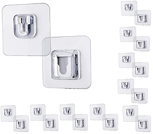 New Double Sided Adhesive Wall Hooks Utility Hooks,13.2lb(Max) Self Adhesive Hooks,Wall Hooks for Hanging Heavy Duty, Waterproof and Oil-Proof, More Space … (Only for Flat Surface)
