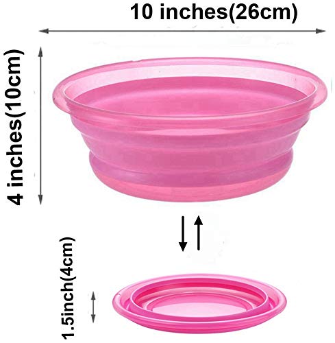 Foldable Hedgehog Bathtub, with 2 Pcs Set Bathing Brush, Plastic Small Animal Swimming Pool, Bath Sand Room Sauna, for Hedgehog Hamster, Guinea Pig,Bearded Dragon (Pink)