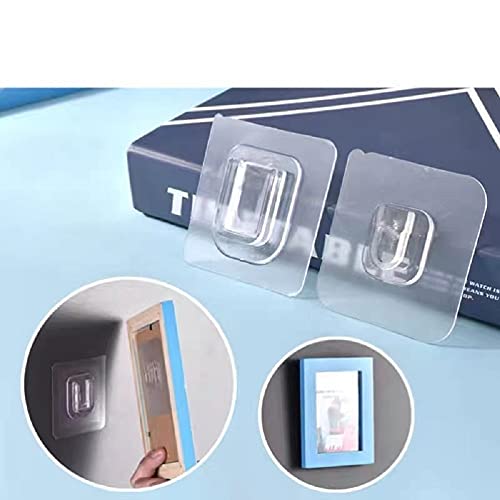 New Double Sided Adhesive Wall Hooks Utility Hooks,13.2lb(Max) Self Adhesive Hooks,Wall Hooks for Hanging Heavy Duty, Waterproof and Oil-Proof, More Space … (Only for Flat Surface)
