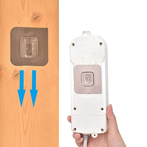 New Double Sided Adhesive Wall Hooks Utility Hooks,13.2lb(Max) Self Adhesive Hooks,Wall Hooks for Hanging Heavy Duty, Waterproof and Oil-Proof, More Space … (Only for Flat Surface)