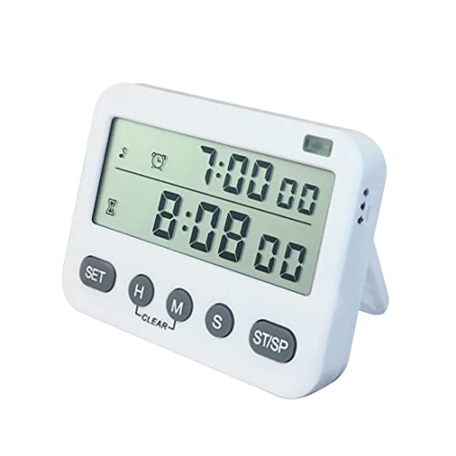 Tuffinix Digital Kitchen Timer Clock - Magnetic Countdown Timer for Cooking Count Up & Down Big Display with Memory Function and Loud Alarm for Kids Homework Gym Baking