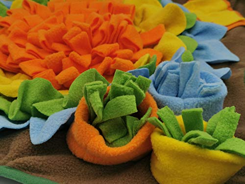 Alibuy Dogs Snuffle Mat Pet Feeding Mats Puppy Sniffing Pad,Cat Doggies Interactive Puzzle Toys for Multiple Breeds Encourages Natural Foraging Skills,Training and Stress Release (Orange)