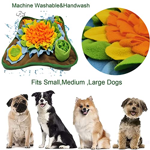 Alibuy Dogs Snuffle Mat Pet Feeding Mats Puppy Sniffing Pad,Cat Doggies Interactive Puzzle Toys for Multiple Breeds Encourages Natural Foraging Skills,Training and Stress Release (Orange)