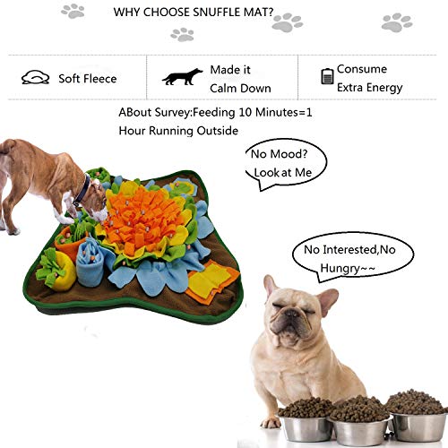 Alibuy Dogs Snuffle Mat Pet Feeding Mats Puppy Sniffing Pad,Cat Doggies Interactive Puzzle Toys for Multiple Breeds Encourages Natural Foraging Skills,Training and Stress Release (Orange)