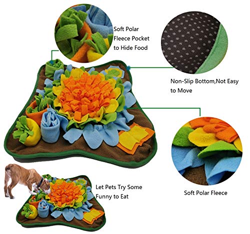 Alibuy Dogs Snuffle Mat Pet Feeding Mats Puppy Sniffing Pad,Cat Doggies Interactive Puzzle Toys for Multiple Breeds Encourages Natural Foraging Skills,Training and Stress Release (Orange)