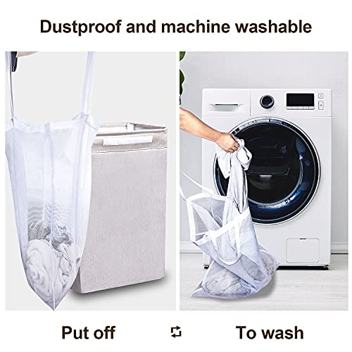LANSCARE 72L Laundry Baskets Quality Hampers For Laundry Large Capacity Collapsible Dirty Clothes Hamper With Lid Handles Liner Removable Bag Slim Free Standing Dorm Room Essentials