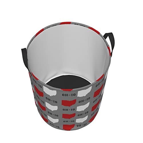 Large Laundry Hampers Collapsible Laundry Baskets Ohio State Gray USA America Washing Bin Waterproof Lightweight Storage Bin for Toy Organizer Nursery